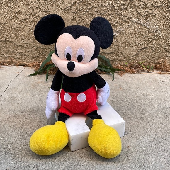 Disney | Toys | Vintage Mickey Mouse Flush Toy Red Shorts | Poshmark